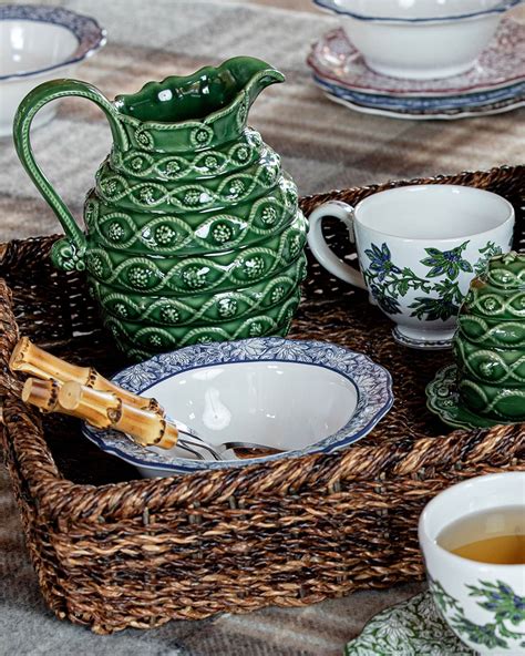 Juliska X Veronica Beard Jardins Du Monde Green Pitcher Neiman Marcus