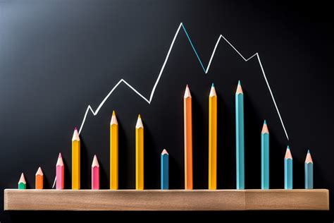 Pencils A Chalkboard And Growth Graph Background High Resolution