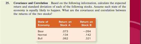 Solved Covariance And Correlation Based On The Chegg