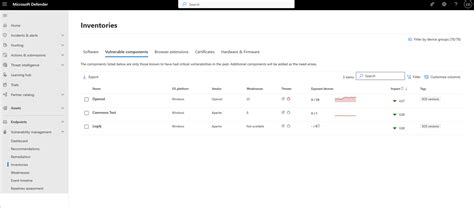 Vulnerable Components Microsoft Defender Vulnerability Management Microsoft Learn
