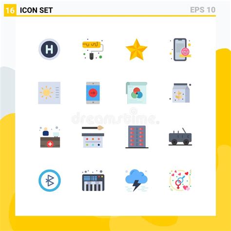 Set Of 16 Modern Ui Icons Symbols Signs For Application Gauge Holiday