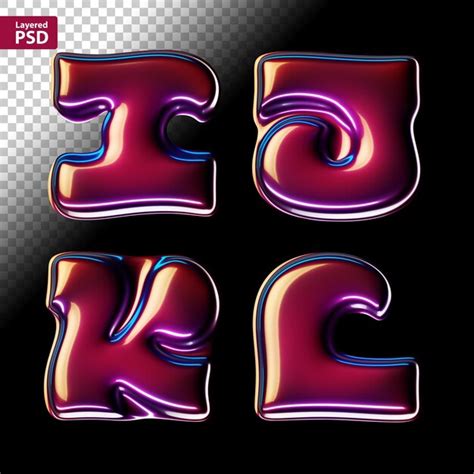 Premium Psd 3d Rendered Font Set With Glossy Cherry Smooth Surface