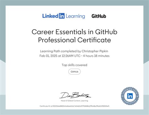 Career Essentials In Github Professional Certificate Christopher M Pipkin