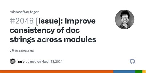[issue] improve consistency of doc strings across modules · issue
