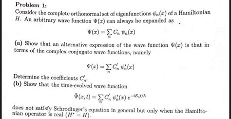 Solved Problem 1 Consider The Complete Orthonormal Set Of