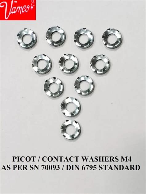 M4 Sn 70093 Din 6795 Picot Washers At Multi Tooth Washer In
