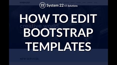 Bootstrap How To Edit A Bootstrap Template Youtube
