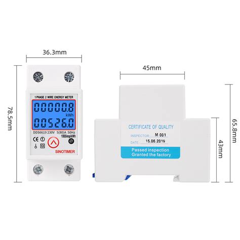 Din Rail Digital Single Phase Reset Zero Energy Meter KWh Voltage