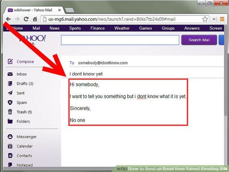 How To Send An Email From Yahoo Emailing Site Steps