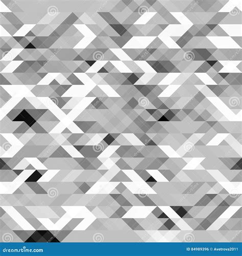 Gray Polygonal Seamless Pattern Grayscale Futuristic Geometric Texture Vector Stock Vector