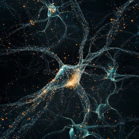 Neural Network Visualization with Glowing Synapses Stock Image - Image ...