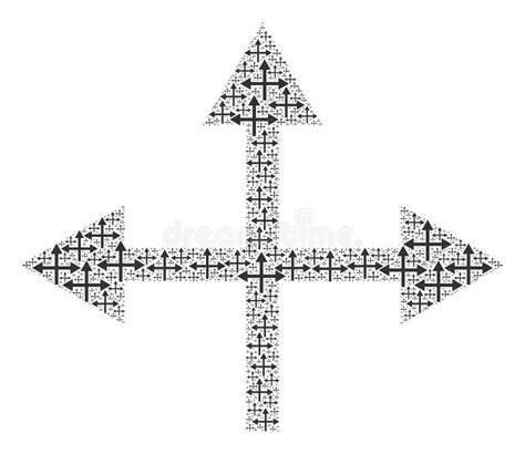 intersection directions recursion mosaic of itself items stock vector