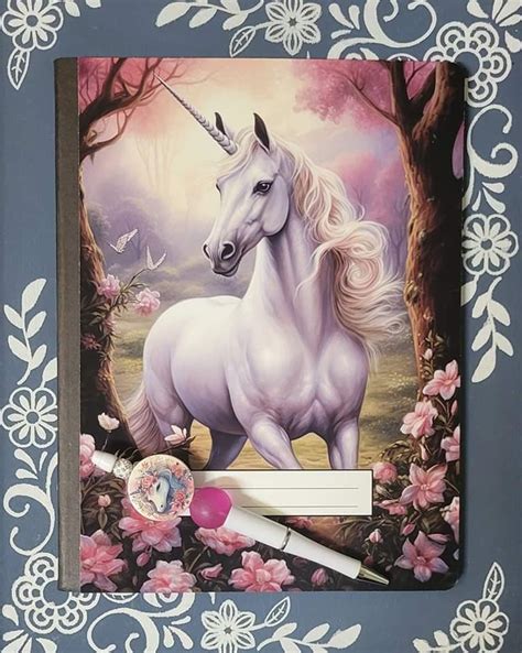 Unicorn 5 Covered Notebook Etsy