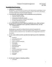 Module Graded Assignment Docx Module Graded Assignment Knowledge Based Questions Erin