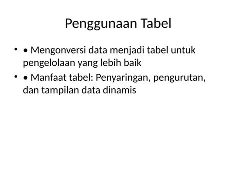 Mengelola Data Dengan Mudah Di Microsoft Excel Pptx