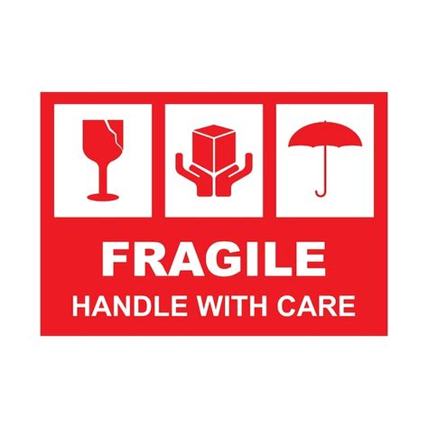 premium vector fragile flat icon with cracked fragile package symbol