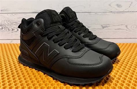 Кроссовки New Balance 574 High All Black Зимние купить в Москве со ...