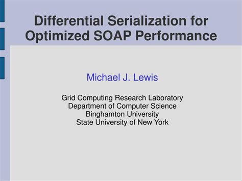 Ppt Differential Serialization For Optimized Soap Performance Powerpoint Presentation Id452079