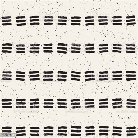 Hand Drawn Seamless Pattern Abstract Geometric Shapes Background In Black And White Vector
