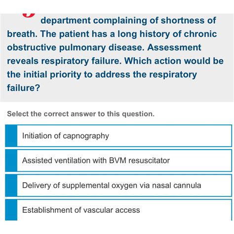 Solved department complaining of shortness of breath. The | Chegg.com