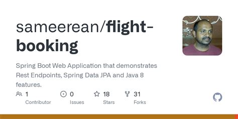 GitHub Sameerean Flight Booking Spring Boot Web Application That Demonstrates Rest Endpoints