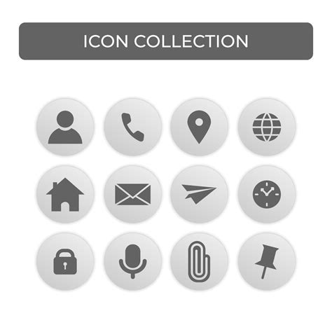 Website Black Vector Icons Set Communication Icon Symbol Contact Us