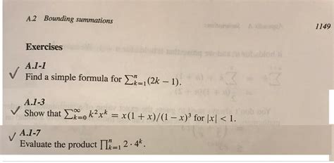 Solved Find A Simple Formula For Sigma N K K Chegg