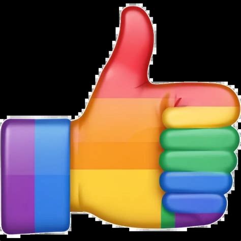 Thumbs Up Emoji With Pride Flag Pattern Including Trans Black And