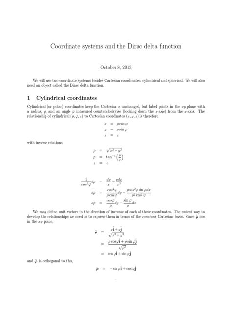 Pdf Notes 05 Coordinates Dirac Delta Dokumen Tips