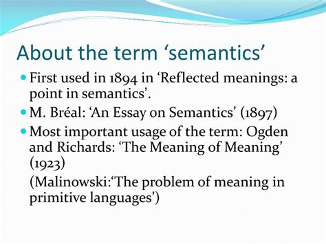 Ppt Introduction To Semantics Powerpoint Presentation Free Download