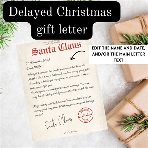 Delayed Christmas T Printable Delayed Christmas T Letter Late