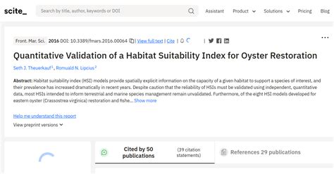 Quantitative Validation Of A Habitat Suitability Index For Oyster