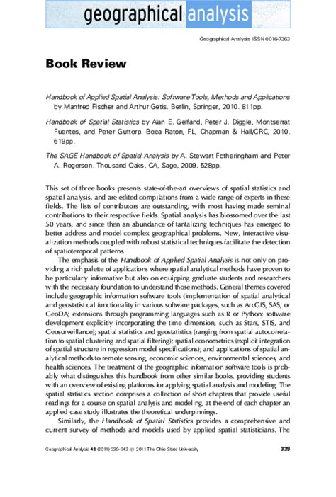 pdf handbook of applied spatial analysis software tools methods and