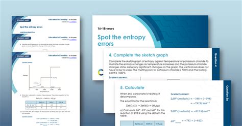 Entropy Worksheets