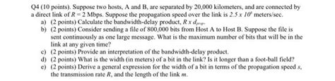 solved q4 10 points suppose two hosts a and b are