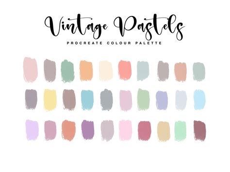 Vintage Pastels Procreate Colour Palette Colour Palette IPad Etsy