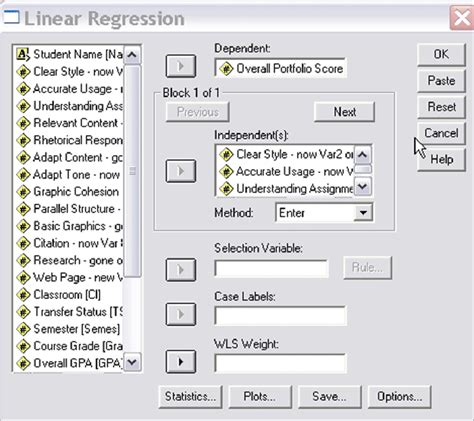 Dialogue Box Used In Spss To Calculate A Linear Regression Download