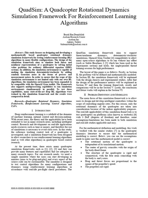 quadsim a quadcopter rotational dynamics simulation framework for