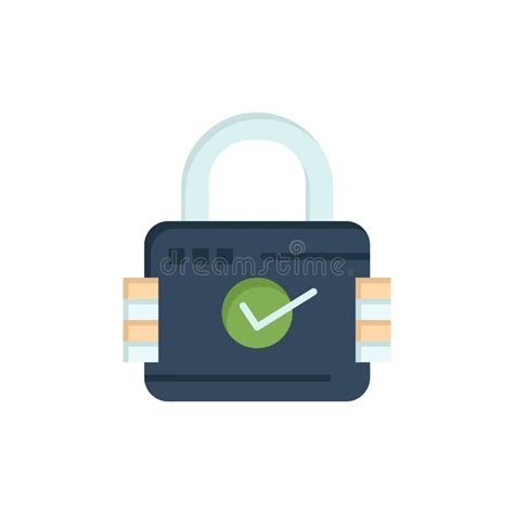 Lock Padlock Security Secure Flat Color Icon Vector Icon Banner Template Stock Vector