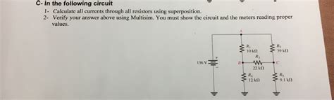 solved c in the following circuit 1 calculate all currents