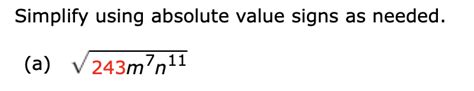 Solved Simplify Using Absolute Value Signs As Needed A Chegg