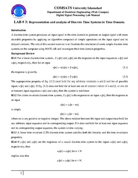 LAB Laboratory Work Department Of Electrical Engineering Wah Campus Digital Signal Studocu