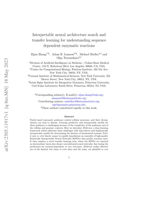 pdf interpretable neural architecture search and transfer learning