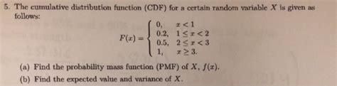 Solved The Cumulative Distribution Function Cdf For A