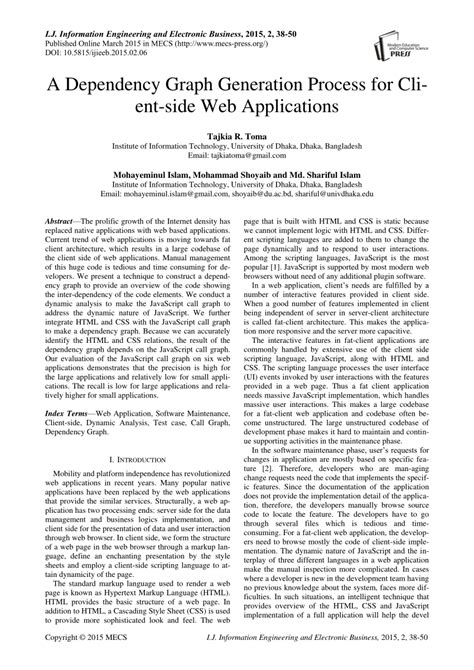 PDF A Dependency Graph Generation Process For Client Side Web Applications
