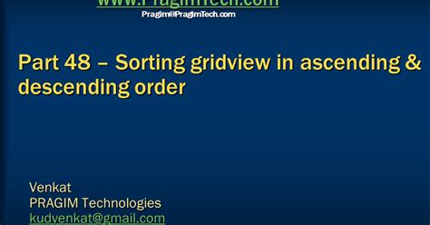 Sql Server Net And C Video Tutorial Part 48 Sorting Gridview In