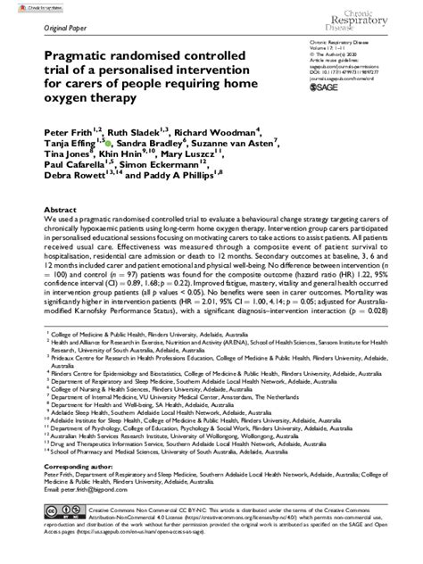 Pdf Pragmatic Randomised Controlled Trial Of A Personalised Intervention For Carers Of People