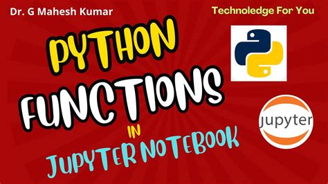 Python Functions In Jupyter Notebook Youtube