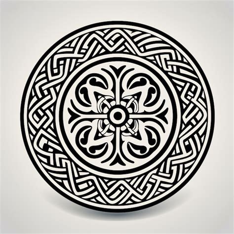 Premium Ai Image A Close Up Of A Circular Design With A Flower In The