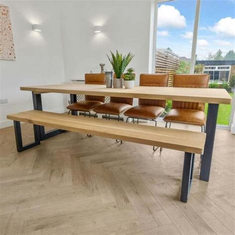 Rackhams Bespoke Collection Solid Oak Dining Table Chunky U Base